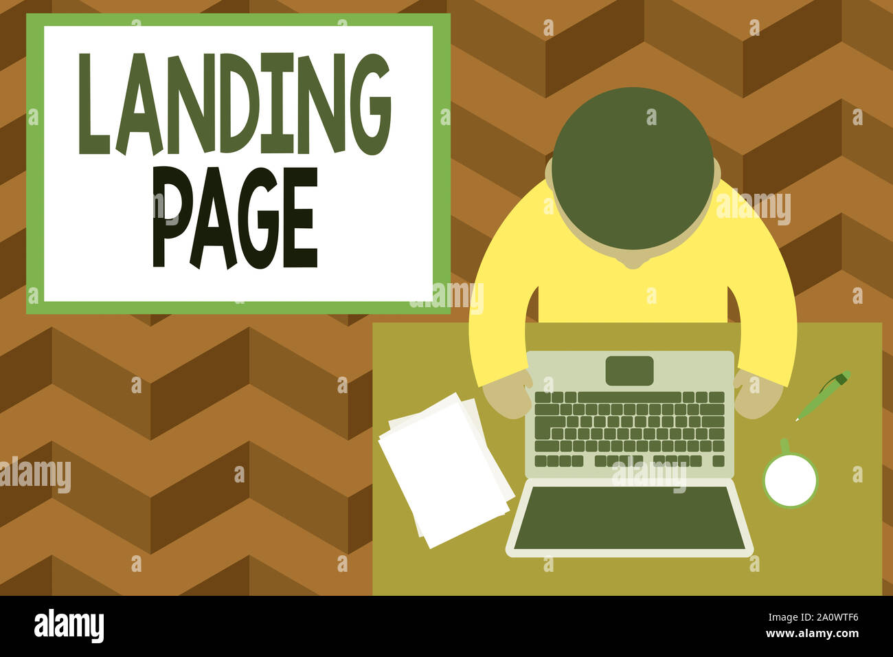 Word writing text Landing Page. Business photo showcasing Website accessed by clicking a link on ...
