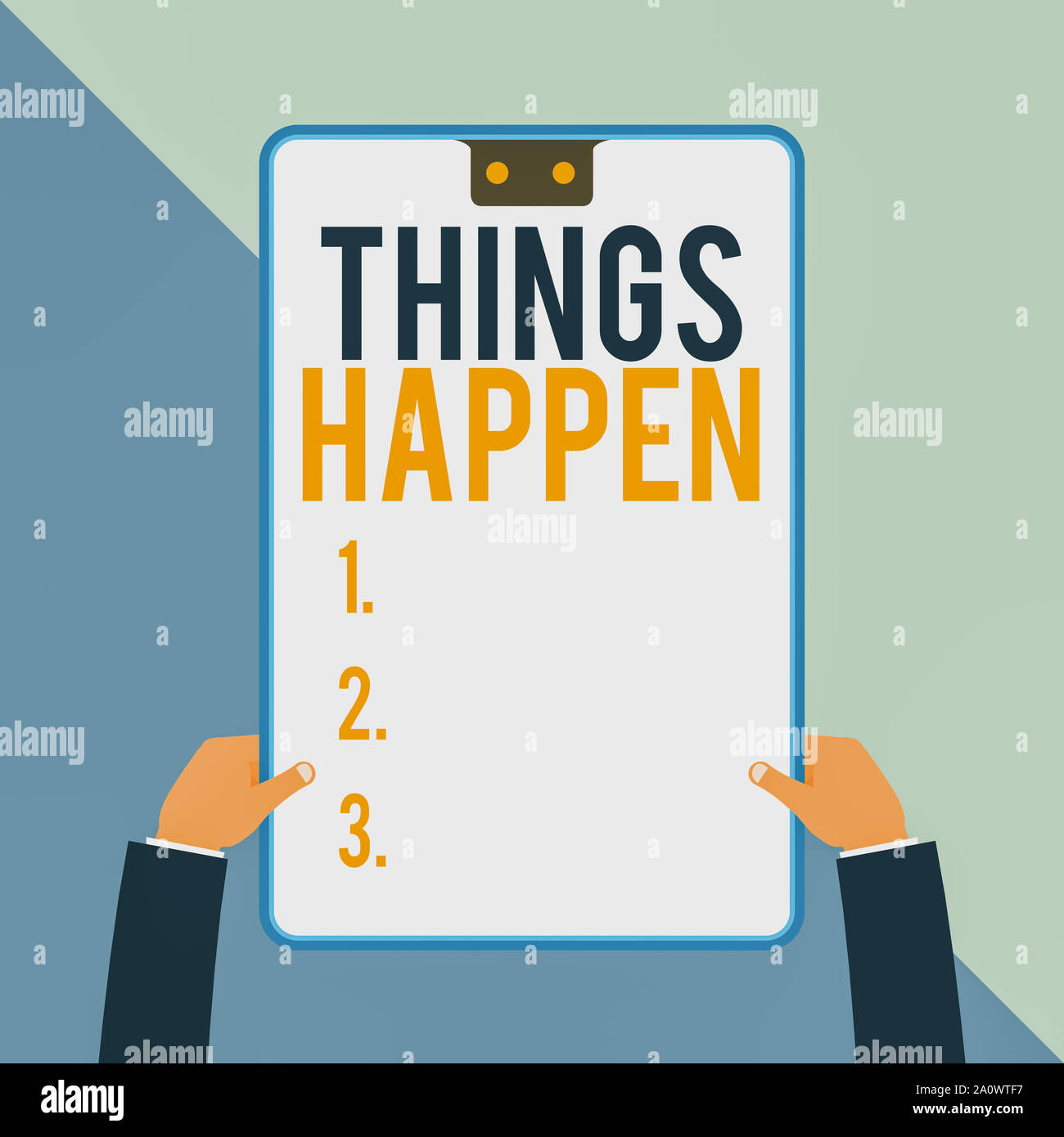 Word writing text Things Happen. Business photo showcasing Result of ...