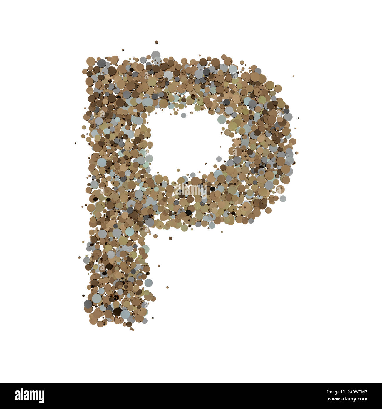 Light gold letter P on the background. 3D rendering Stock Photo - Alamy