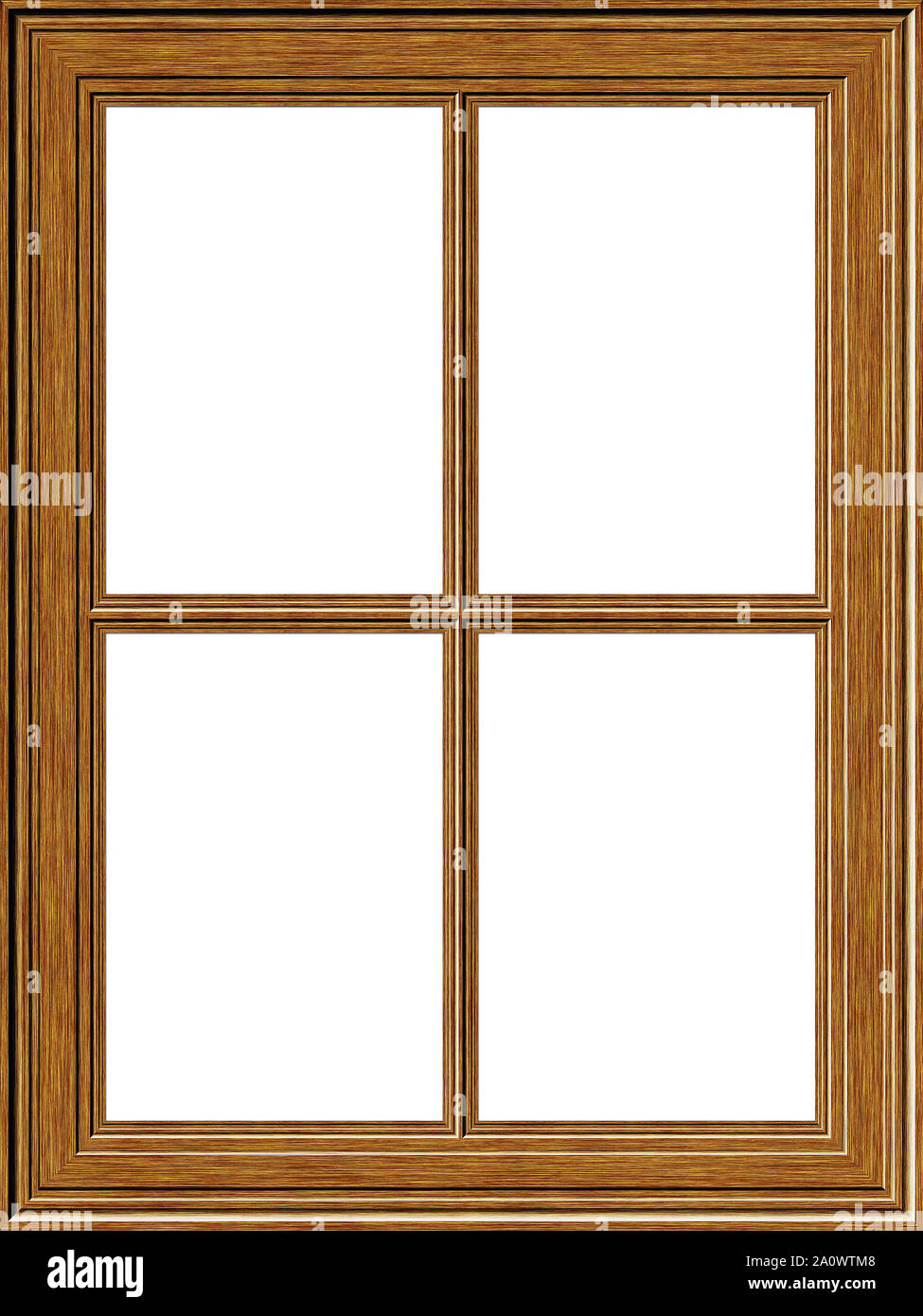 Old grunge wooden window frame illustration on white background Stock ...
