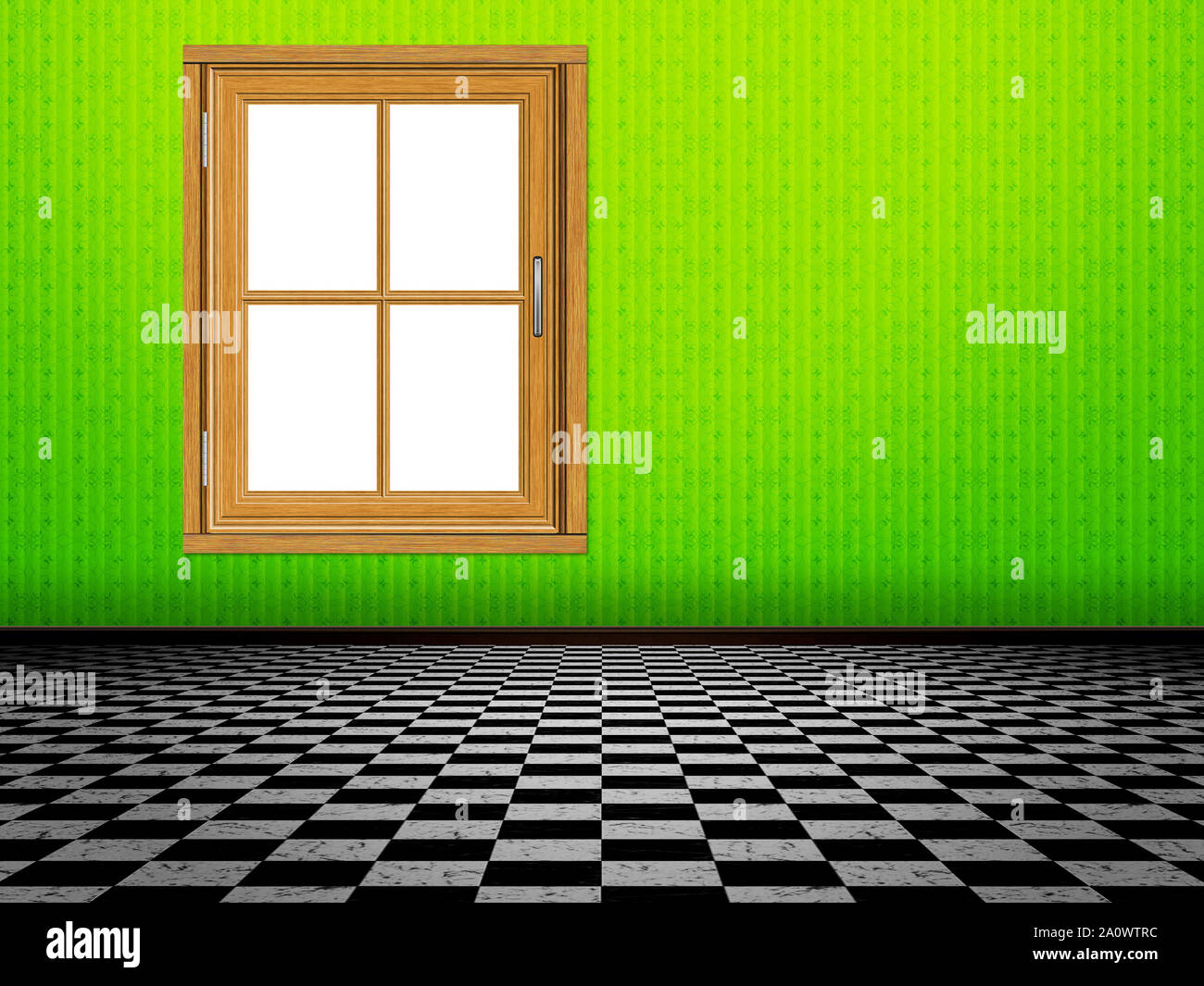 Grunge room interior and wooden window illustration Stock Photo - Alamy