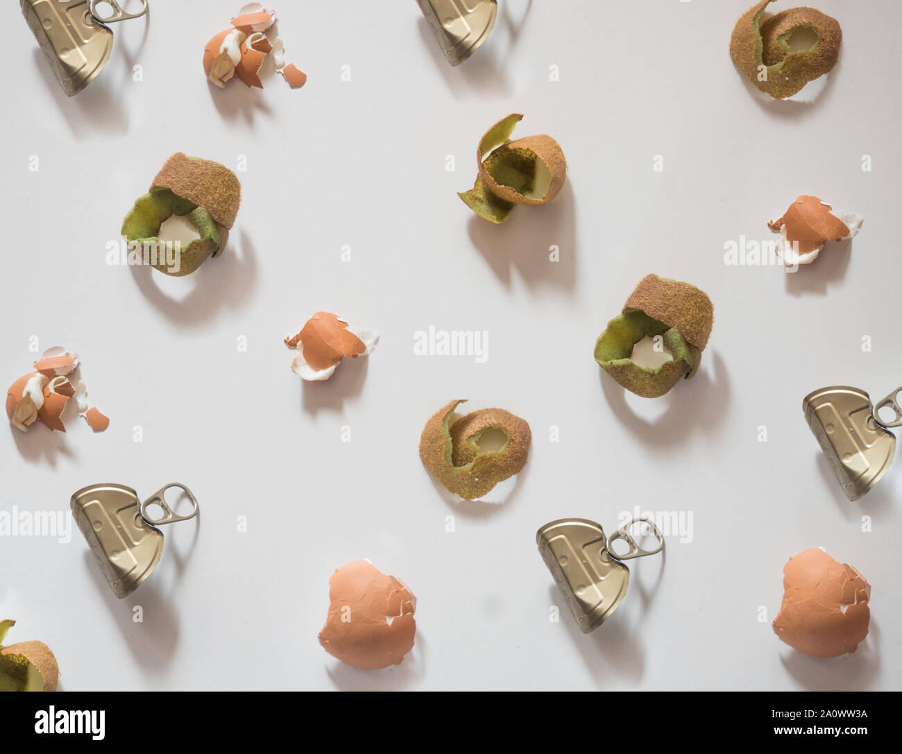 Trash pattern on white background Stock Photo - Alamy