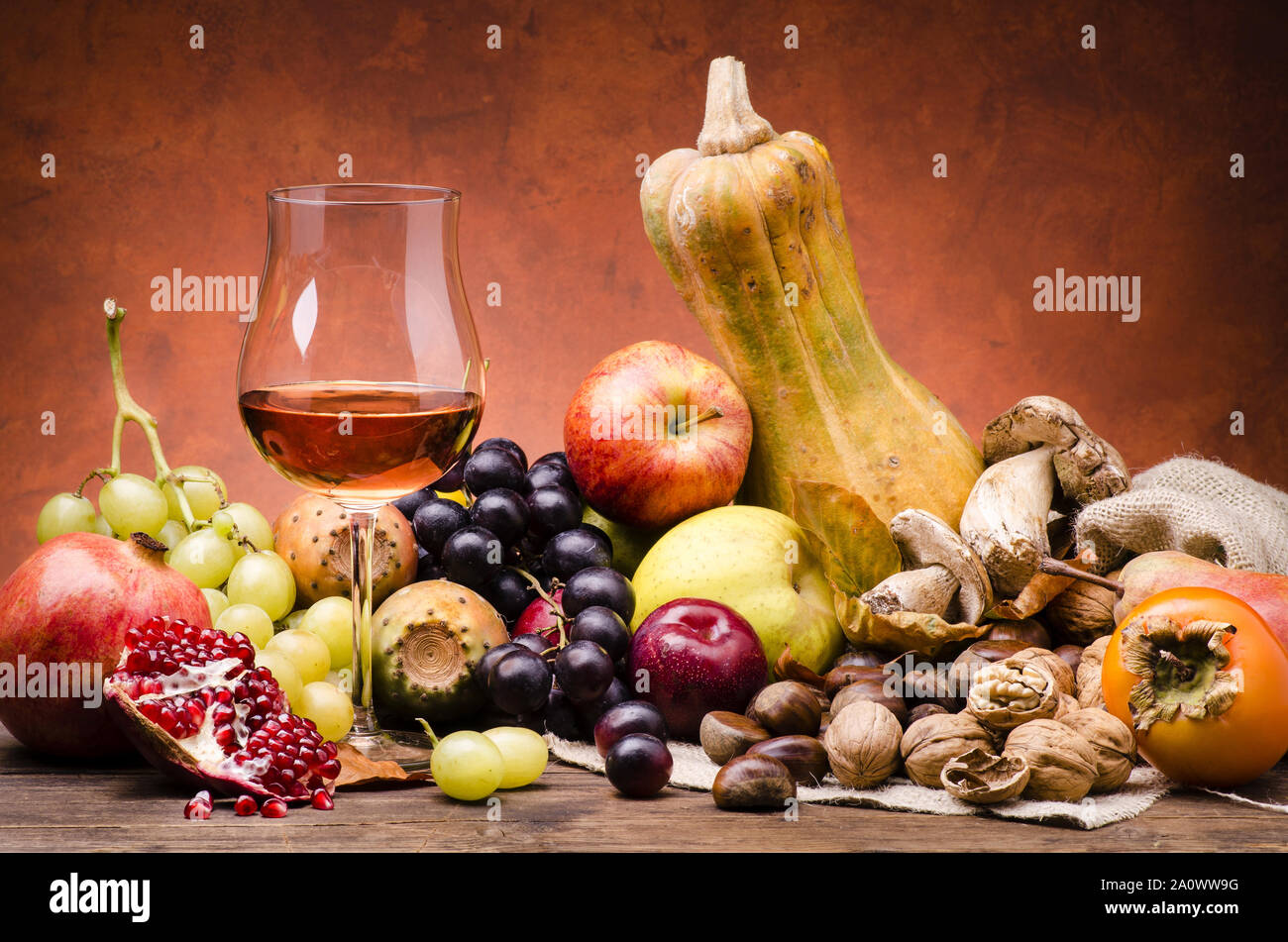still life.autumn fruits, colors and flavors Stock Photo - Alamy