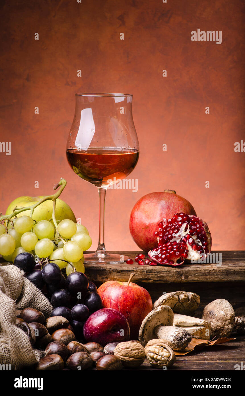 still life.autumn fruits, colors and flavors Stock Photo - Alamy
