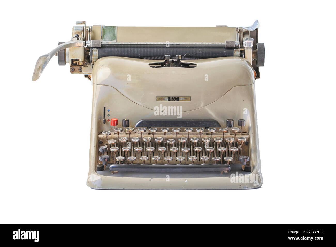 Old fashioned typewriter on white background Stock Photo - Alamy