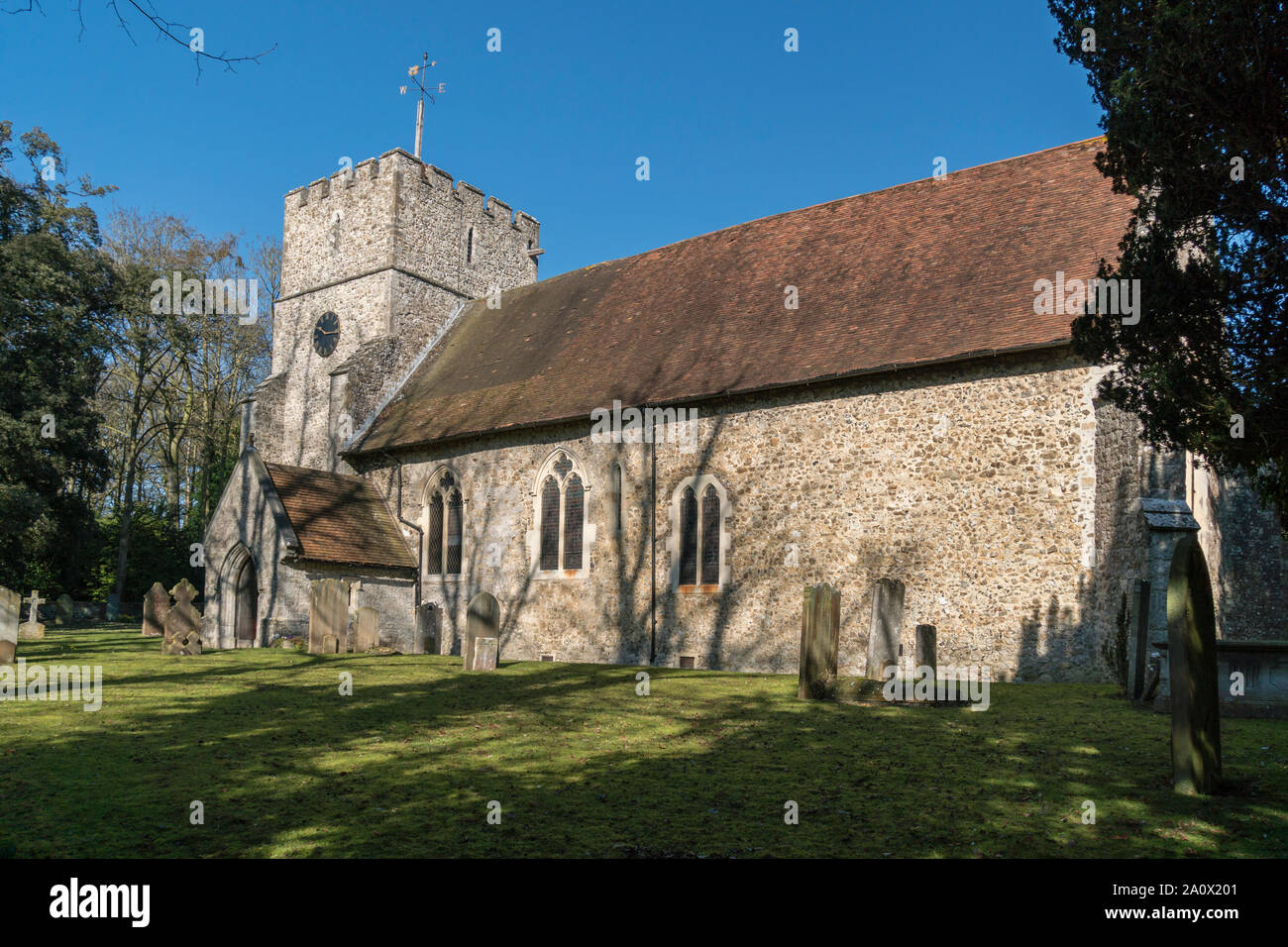 Saint Mary the Virgin church in the village of Thurnham, Kent, UK Stock ...