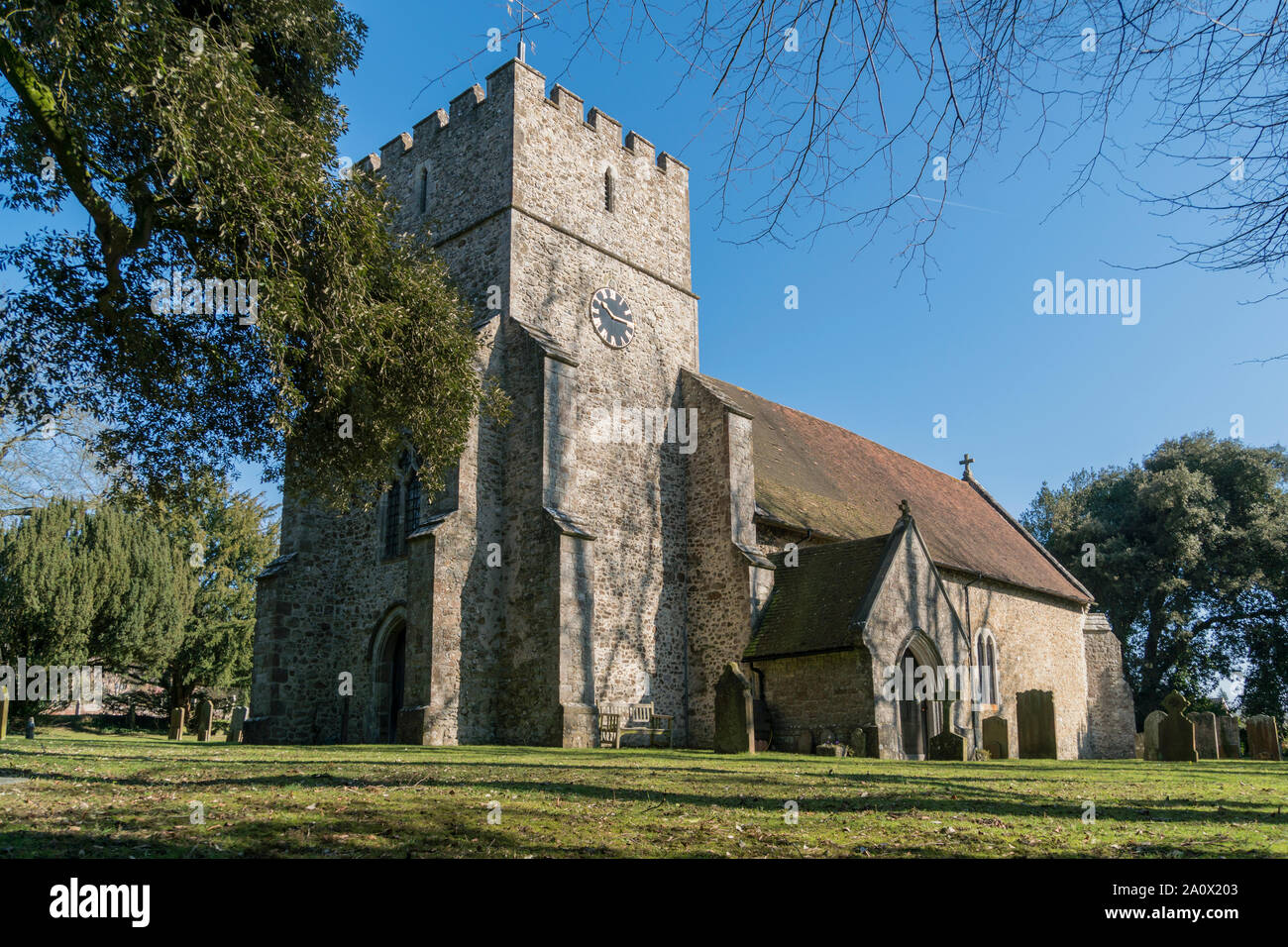 Saint Mary the Virgin church in the village of Thurnham, Kent, UK Stock ...