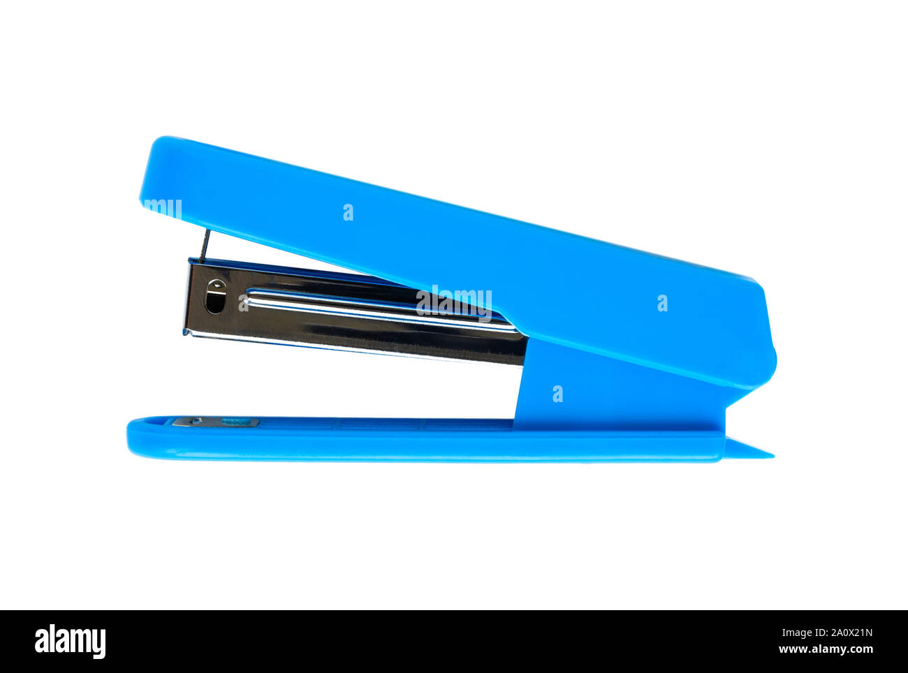 Blue stapler isolated on a white background Stock Photo - Alamy