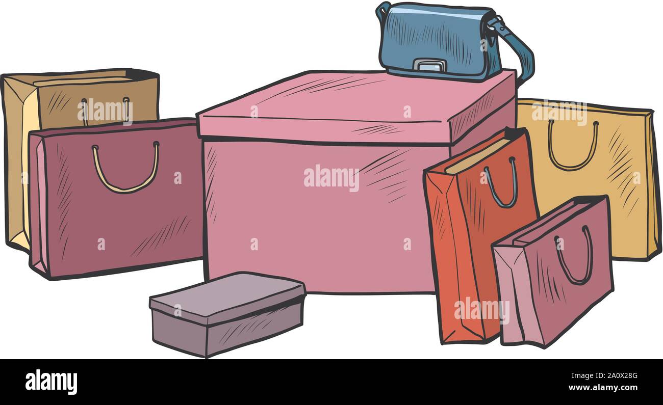 Plastic shopping bags vintage Stock Vector Images - Alamy