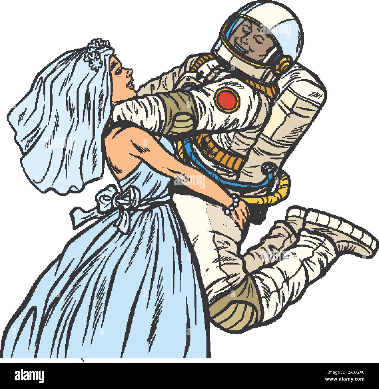 Astronauts Kissing