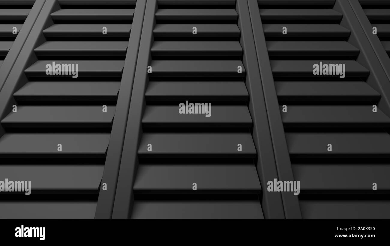 Abstract background with black shutters windows - 3D rendering ...