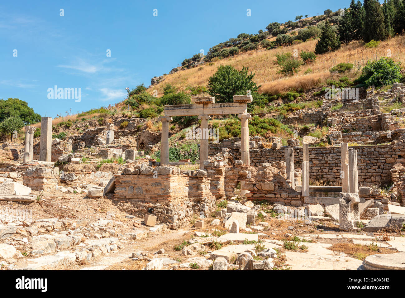 Ancient Roman Archaeological site of Ephesus, Anatolia, a popular ...