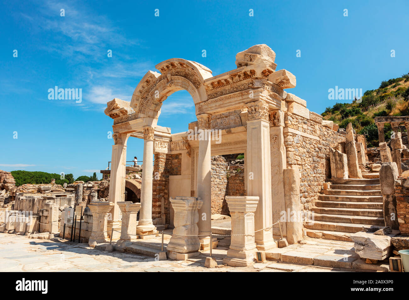 Temple of Hadrian at the Ephesus archaeological site in Turkey Stock ...