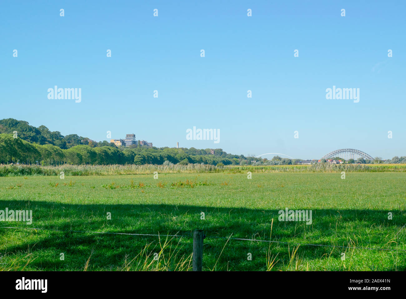 Traditional Dutch polder landscape in the Ooijpolder near Nijmegen, The ...