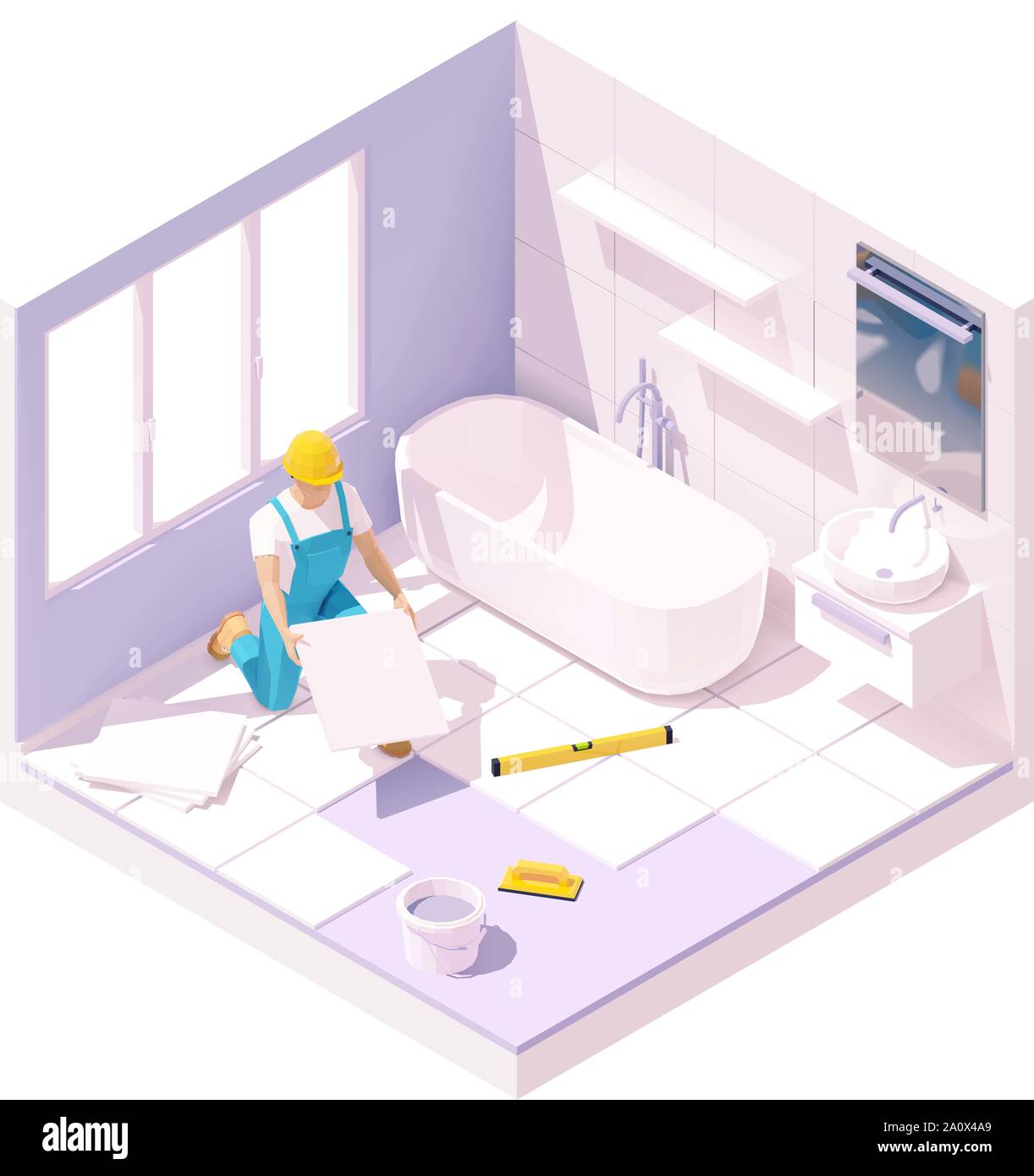 Tiles install Stock Vector Images - Alamy