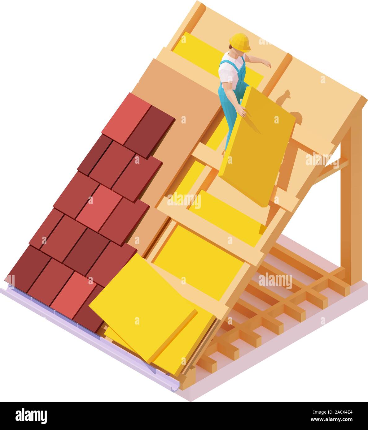 Construction site timber framework Stock Vector Images - Alamy