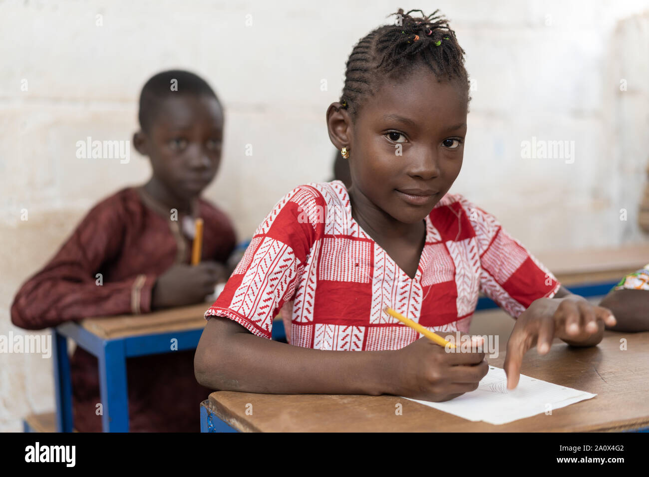 African Black Ethnicity Schoolgirl Studying in School Stock Photo - Alamy