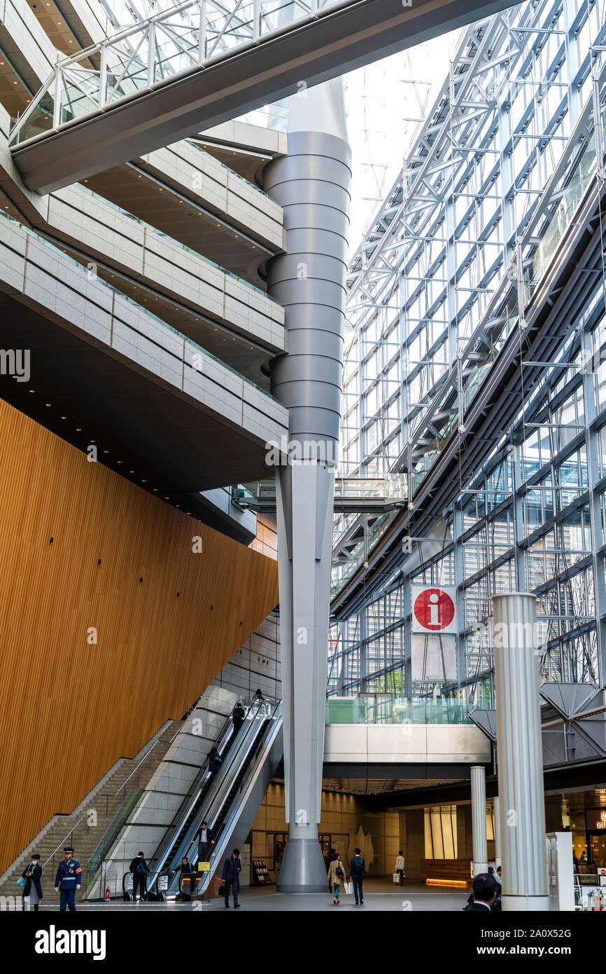 Tokyo International Forum. Interior. Daytime view along the lobby ...