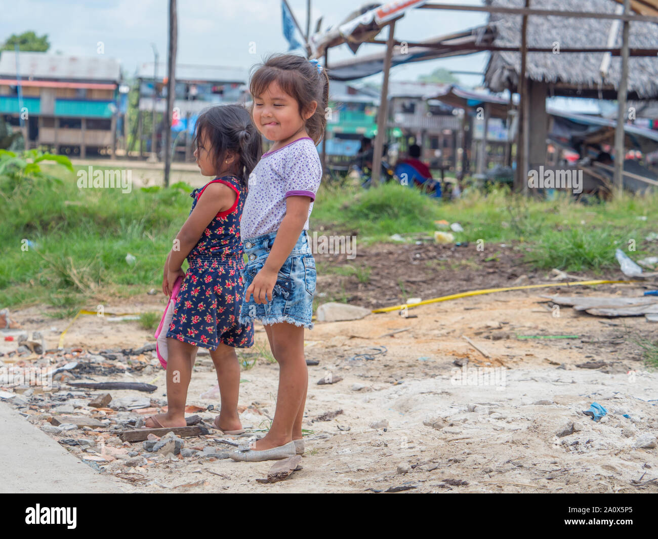 Belen Iquitos Peru September 25 2018 Two Girls On The Street In The Poorest District Of