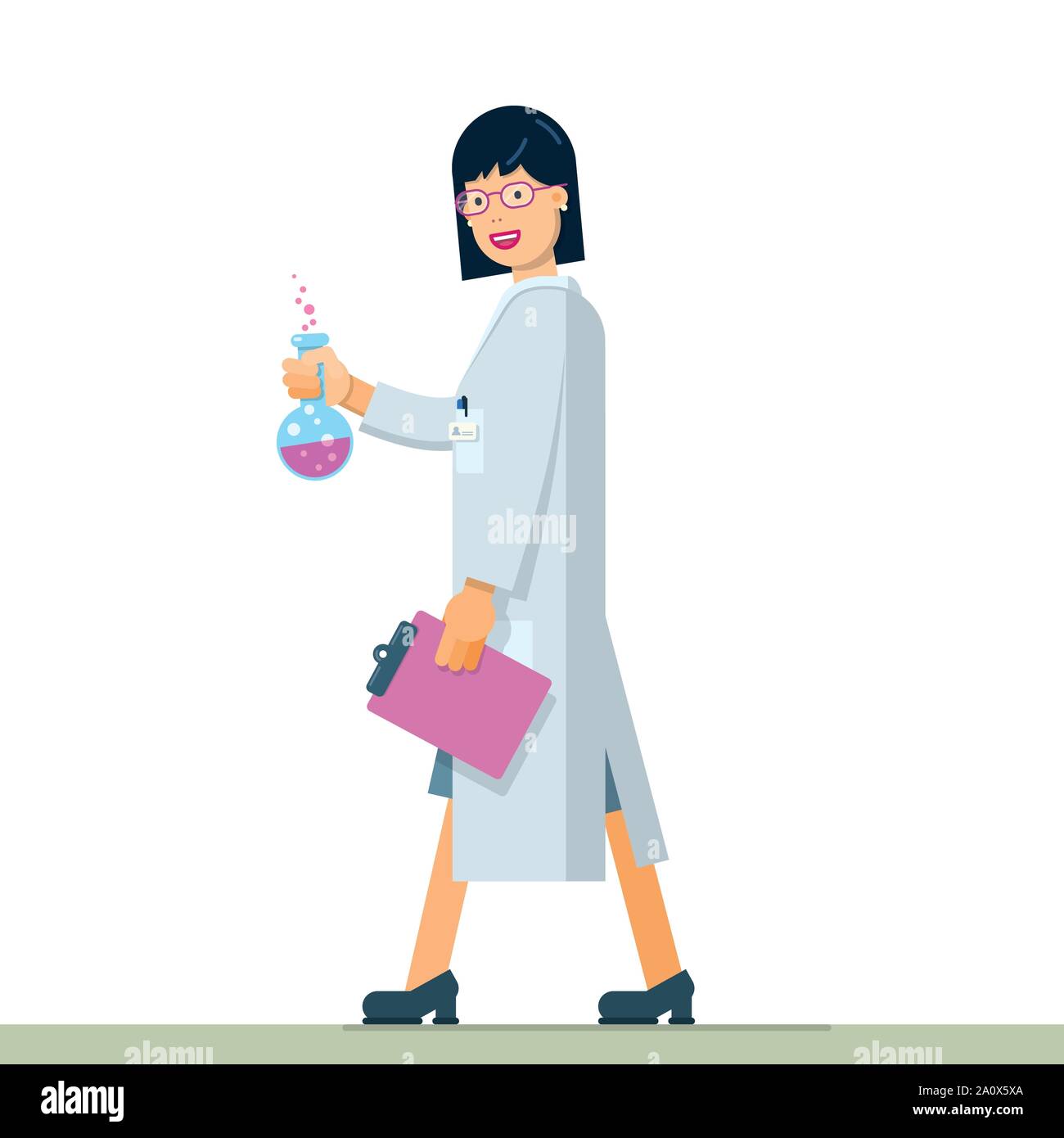 Woman funny cartoon scientist doctor hi-res stock photography and ...