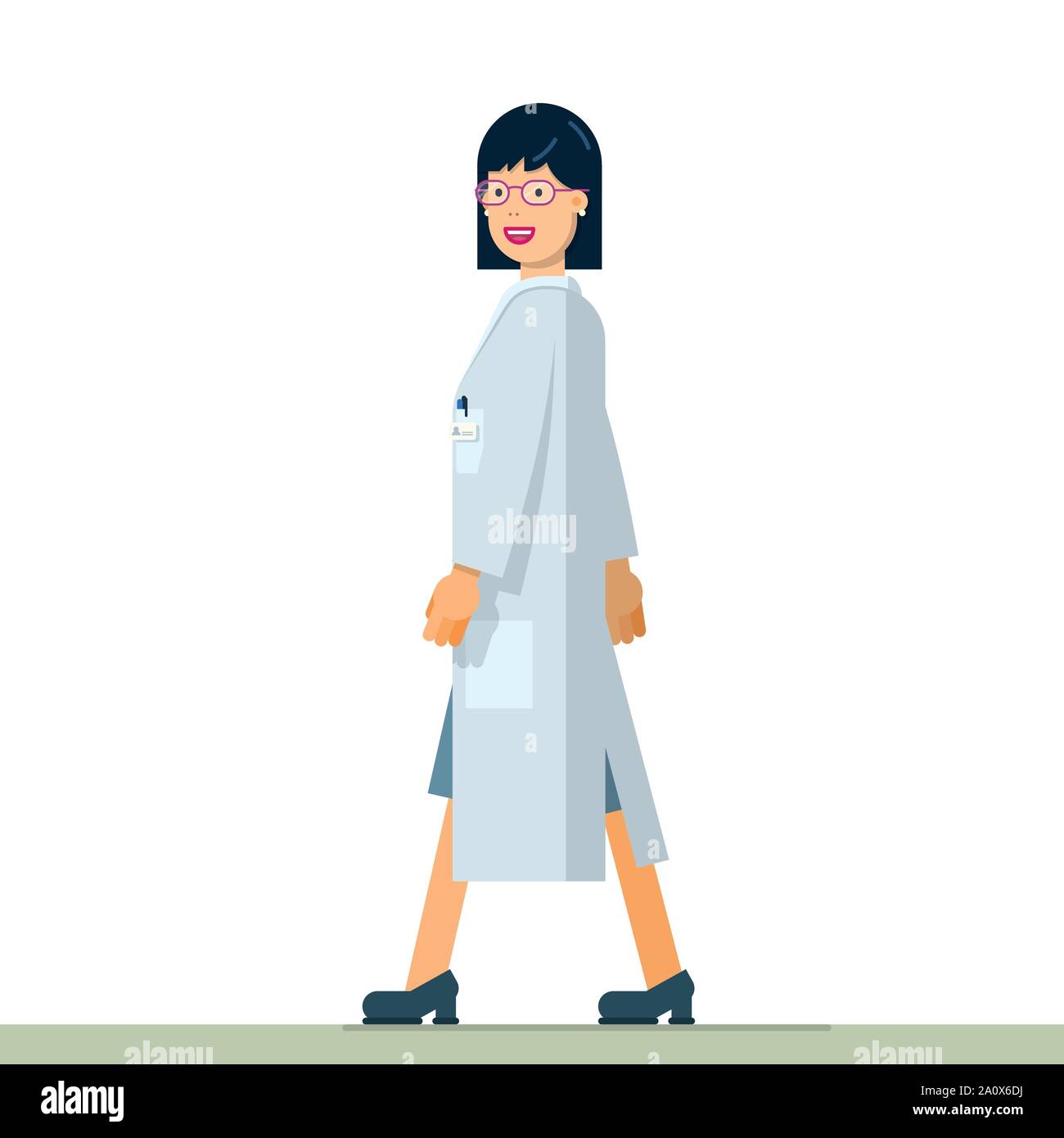 Woman funny cartoon scientist doctor Stock Vector Images - Alamy