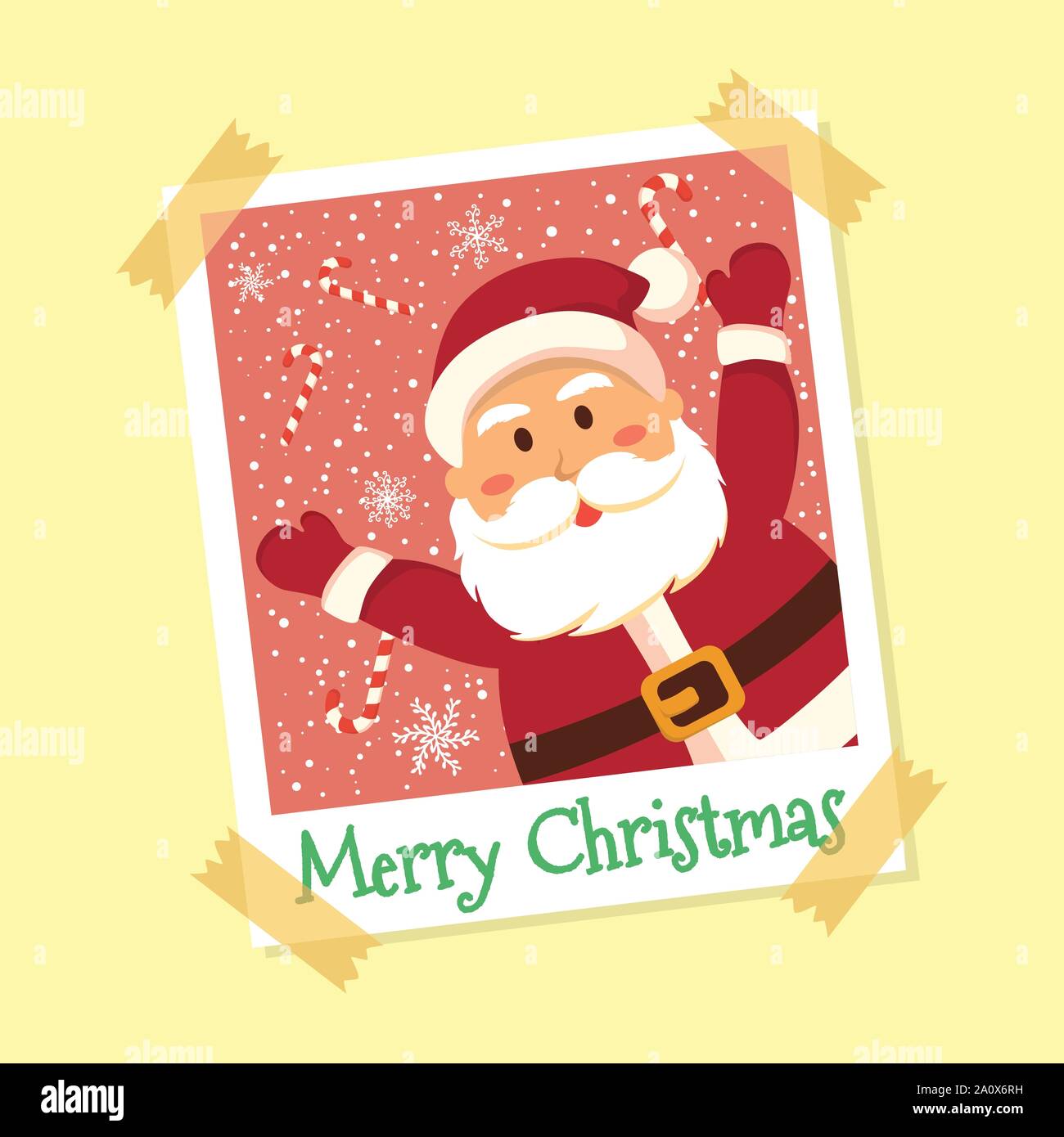 Instant Photo Frame Santa Claus Christmas Vector Stock Vector Image ...