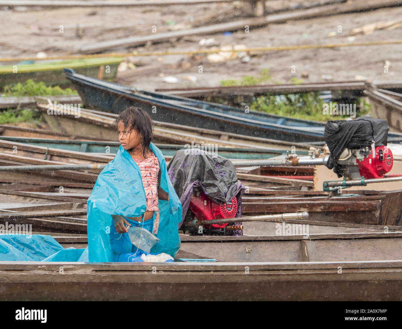 Tabatinga, Brazil - Sep 22, 2018: Girl from the Ticuna tribe on the ...