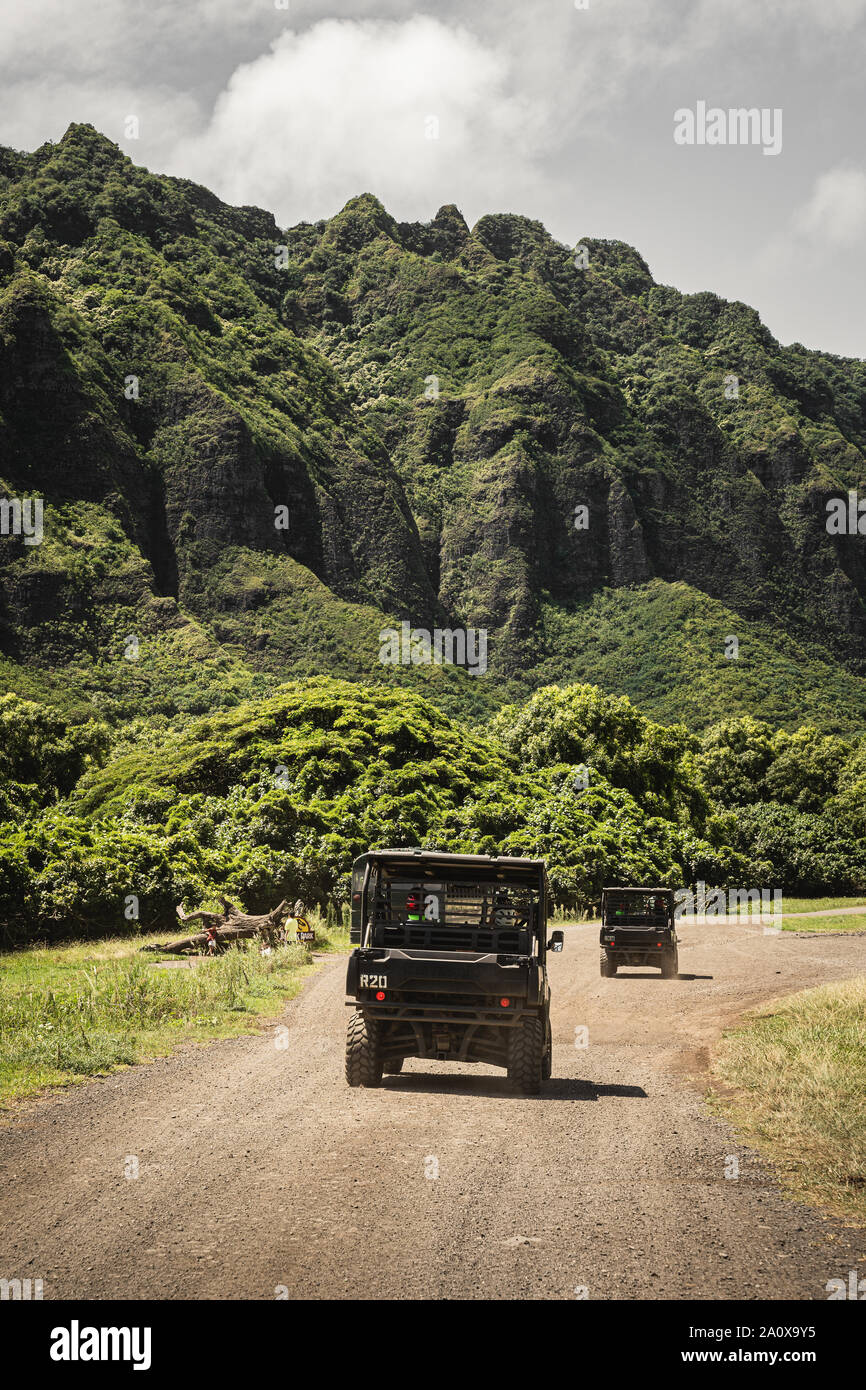 Oahu, Hawaii - August 23rd 2019: Beautiful scenery driving UTVs at ...