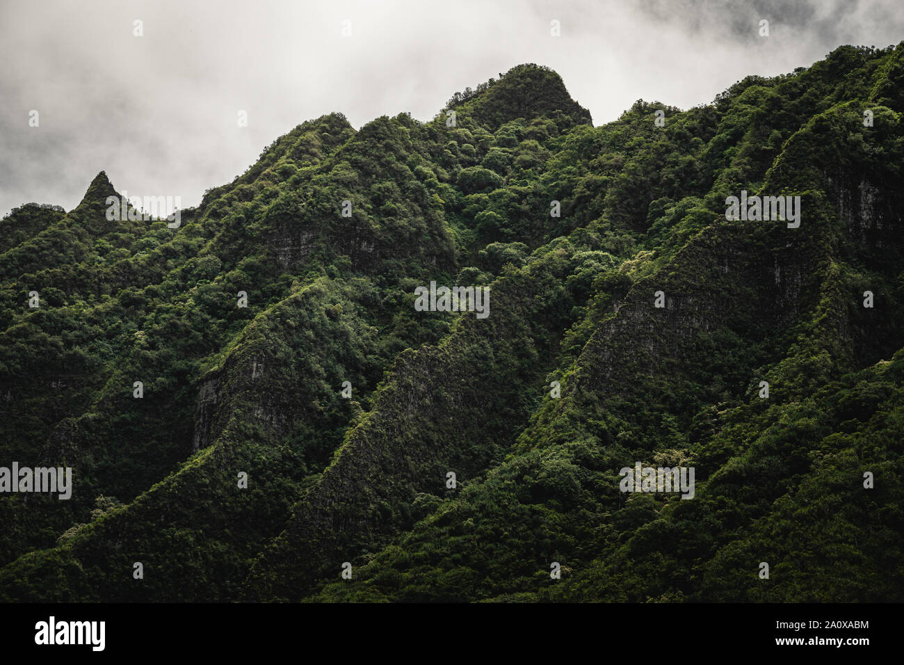 Mountain views at Kualoa Ranch, Oahu Hawaii Stock Photo - Alamy