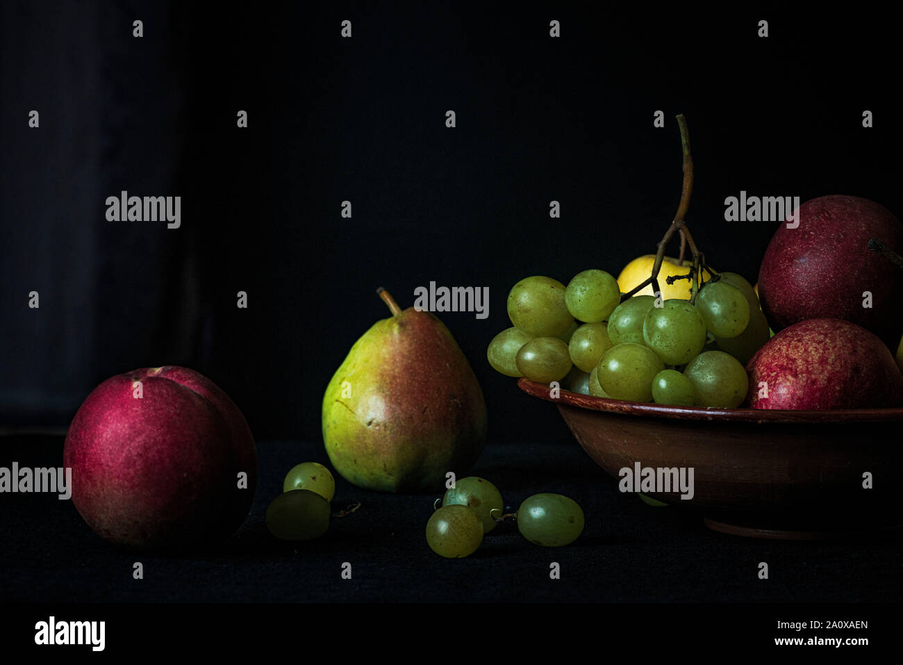 fruits in dark mood and still life art Stock Photo - Alamy