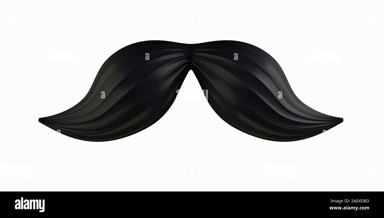 3d render of black mustache isolated on white background Stock Photo ...