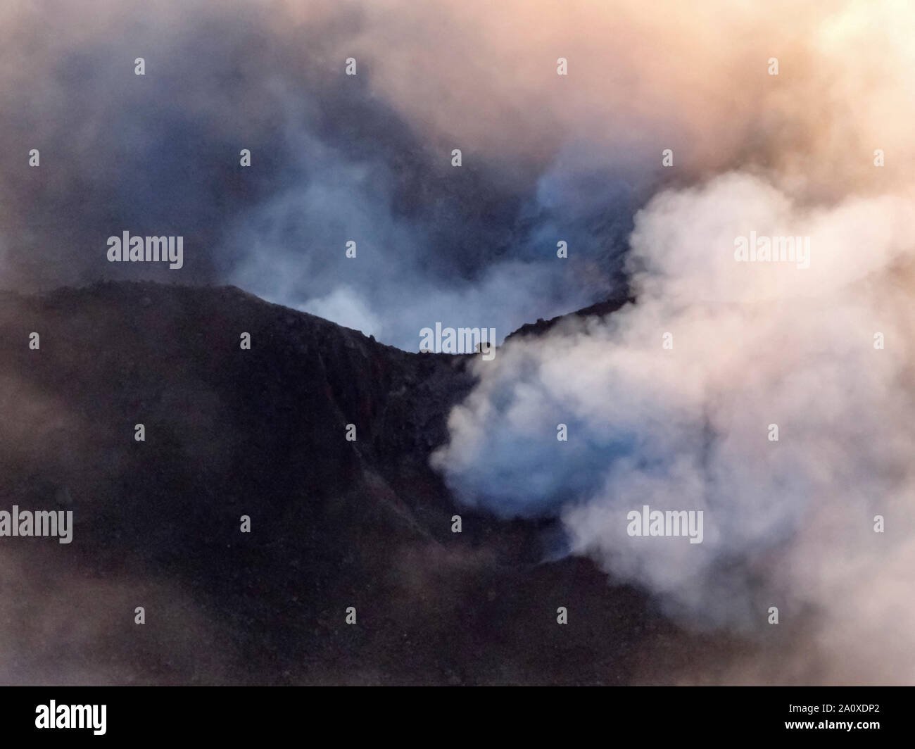Stromboli volcano with cloud formation hi-res stock photography and ...