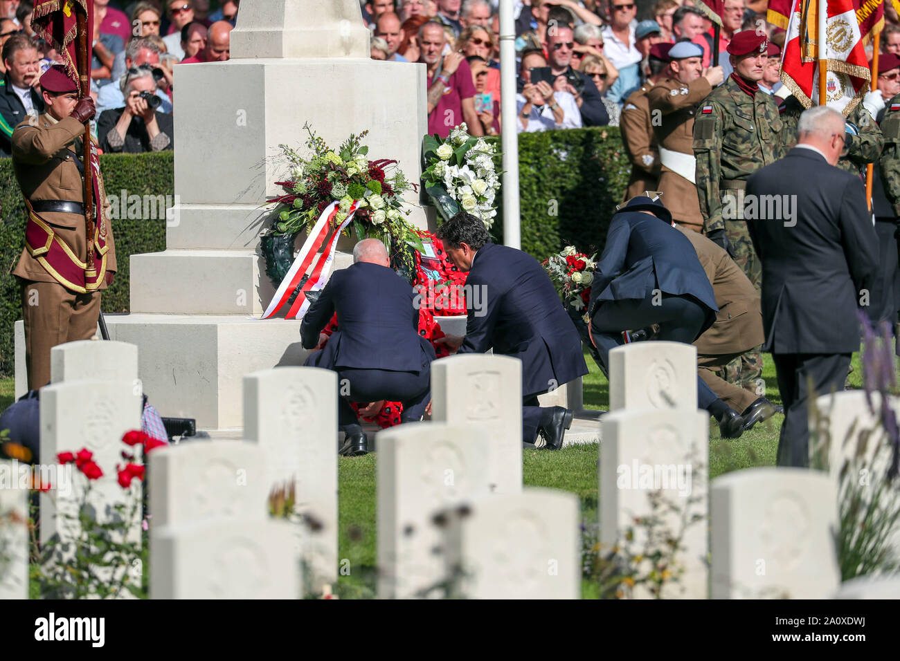 Minister for Defence, People and Veterans Johnny Mercer (second left ...