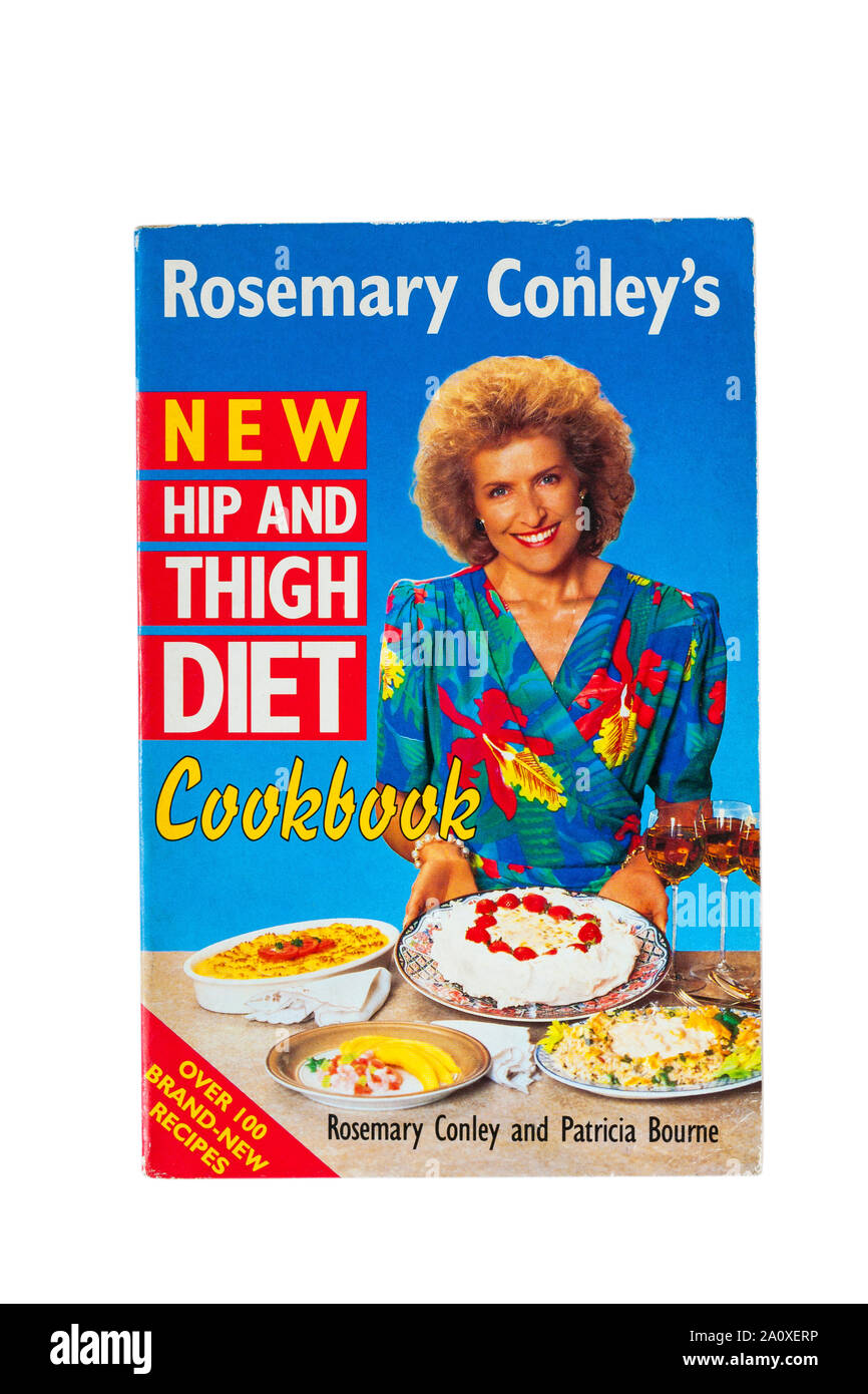 Rosemary Conley's new Hip and Thigh Diet Cookbook isolated on white ...