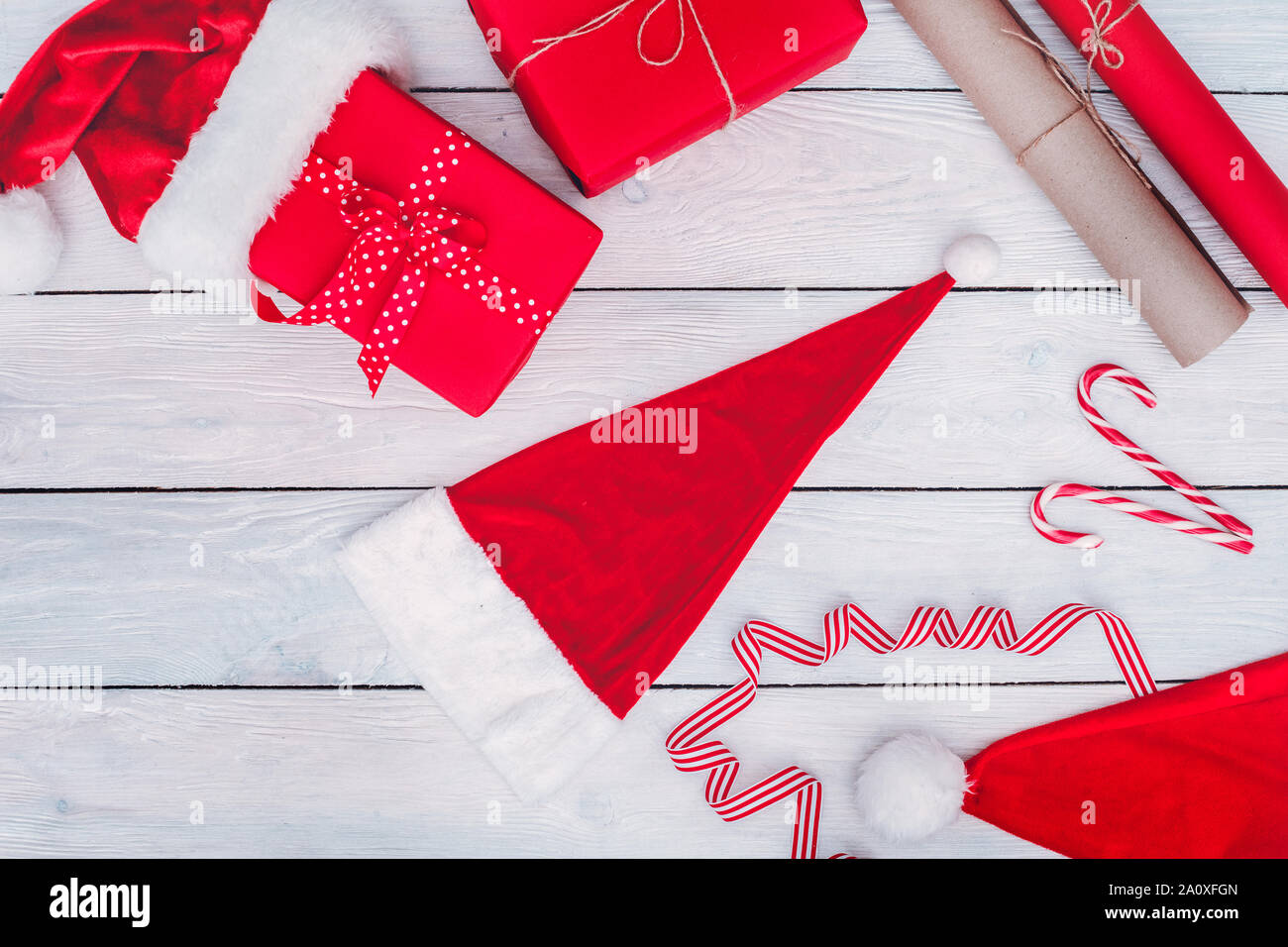 Top view christmas hats hi-res stock photography and images - Alamy