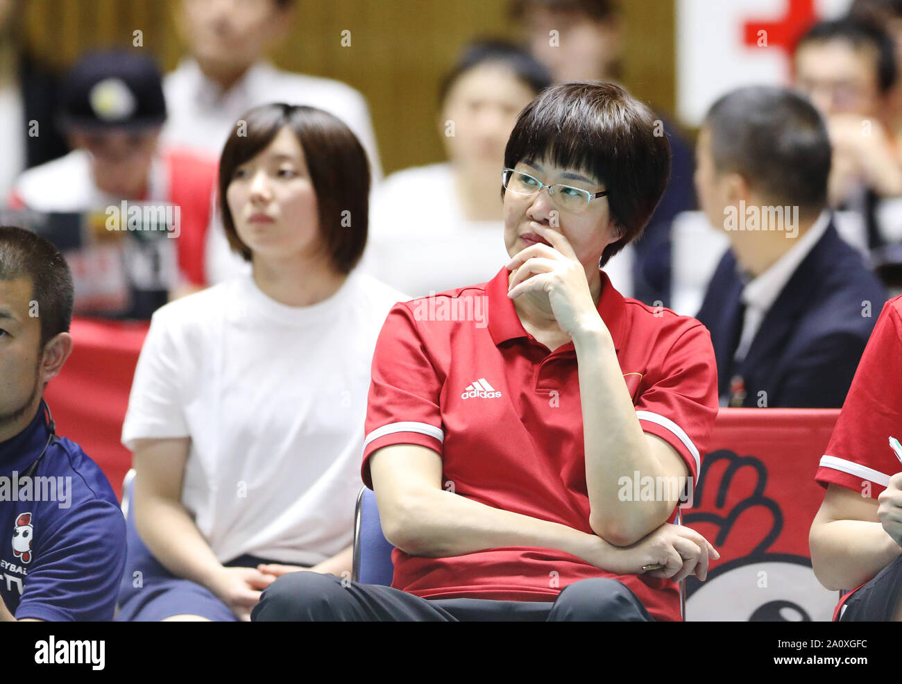 Sapporo, Japan. 22nd Sep, 2019. Head Coach of China Lang Ping (R ...