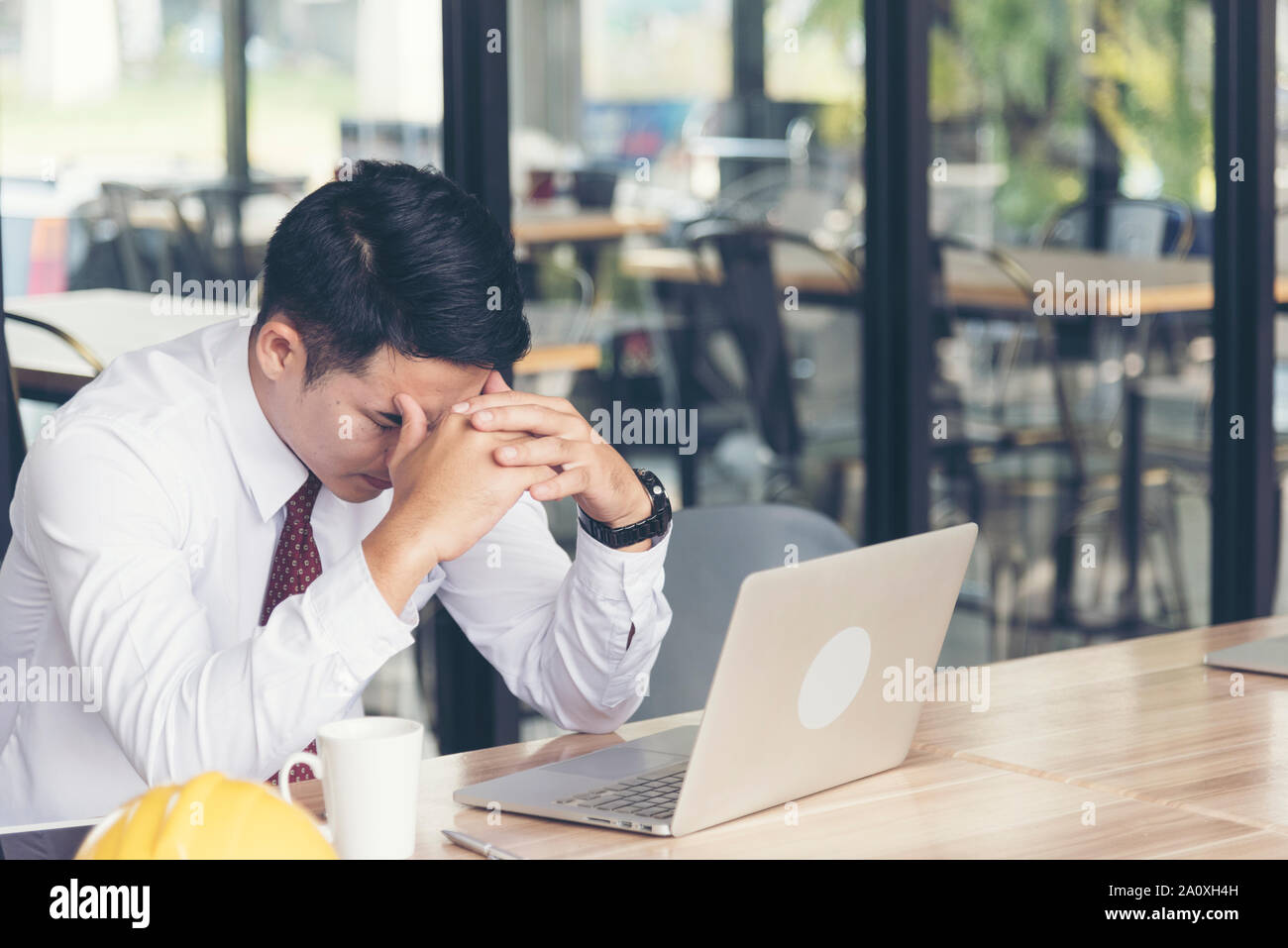 Smart and Handsome Engineer Work at the Coffee Shop Stock Photo - Alamy
