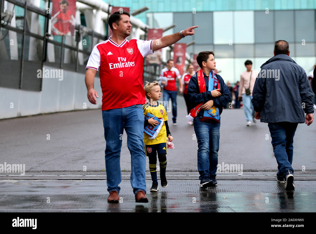 Arsenal fans arrive stadium ahead premier league match emirates stadium ...