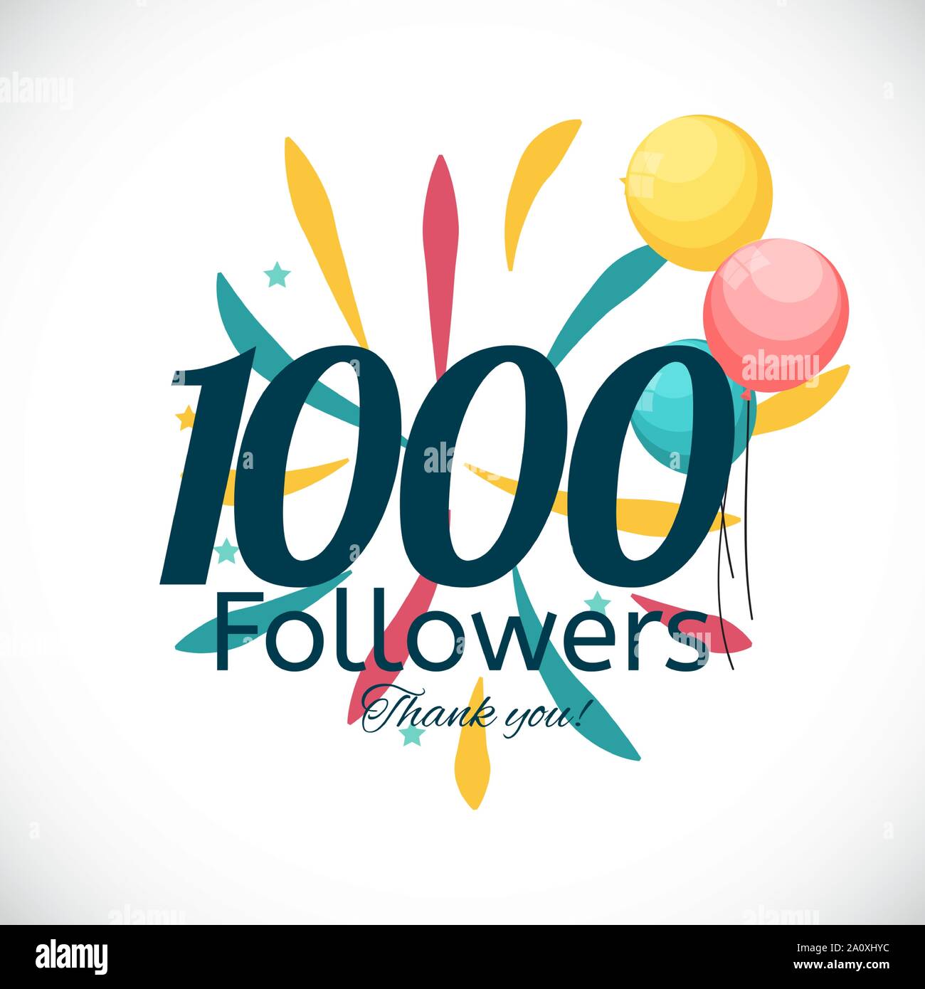 1000 Followers. Thank you. Vector Illustration Background Stock Vector ...