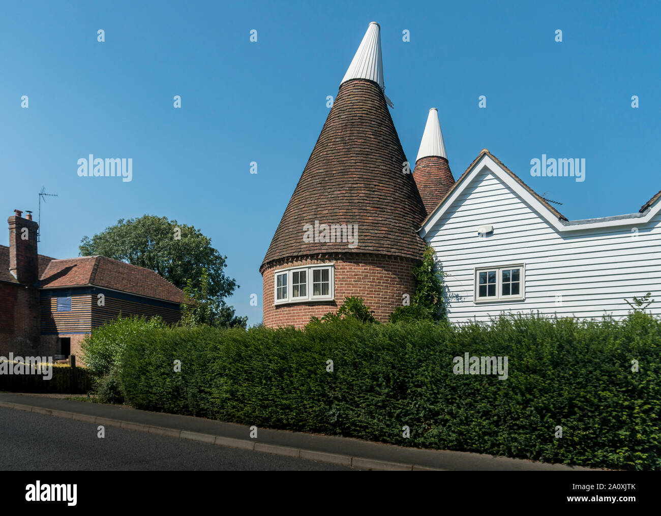 A converted oast house in a village in Kent, UK Stock Photo - Alamy