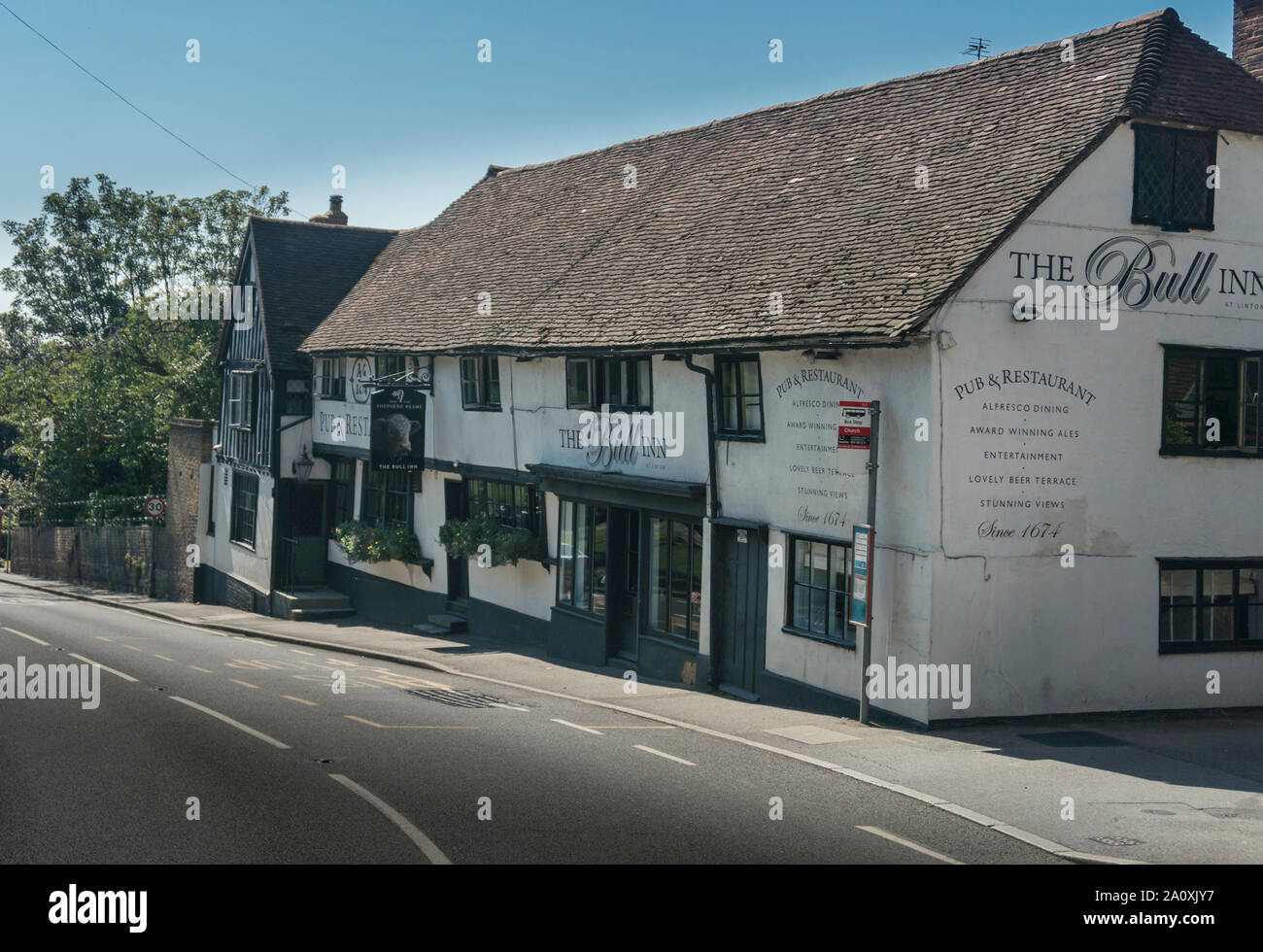 The ancient Bull Inn in the village of Linton, Kent, UK Stock Photo - Alamy