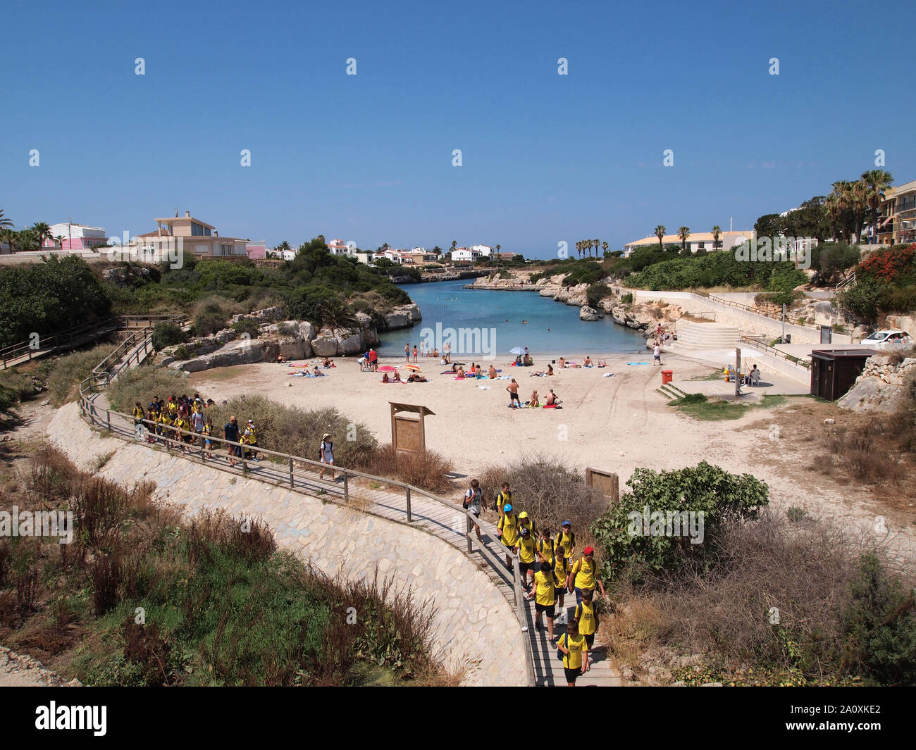 Small urban beach in the middle of Cuitadella, Minorca Stock Photo - Alamy