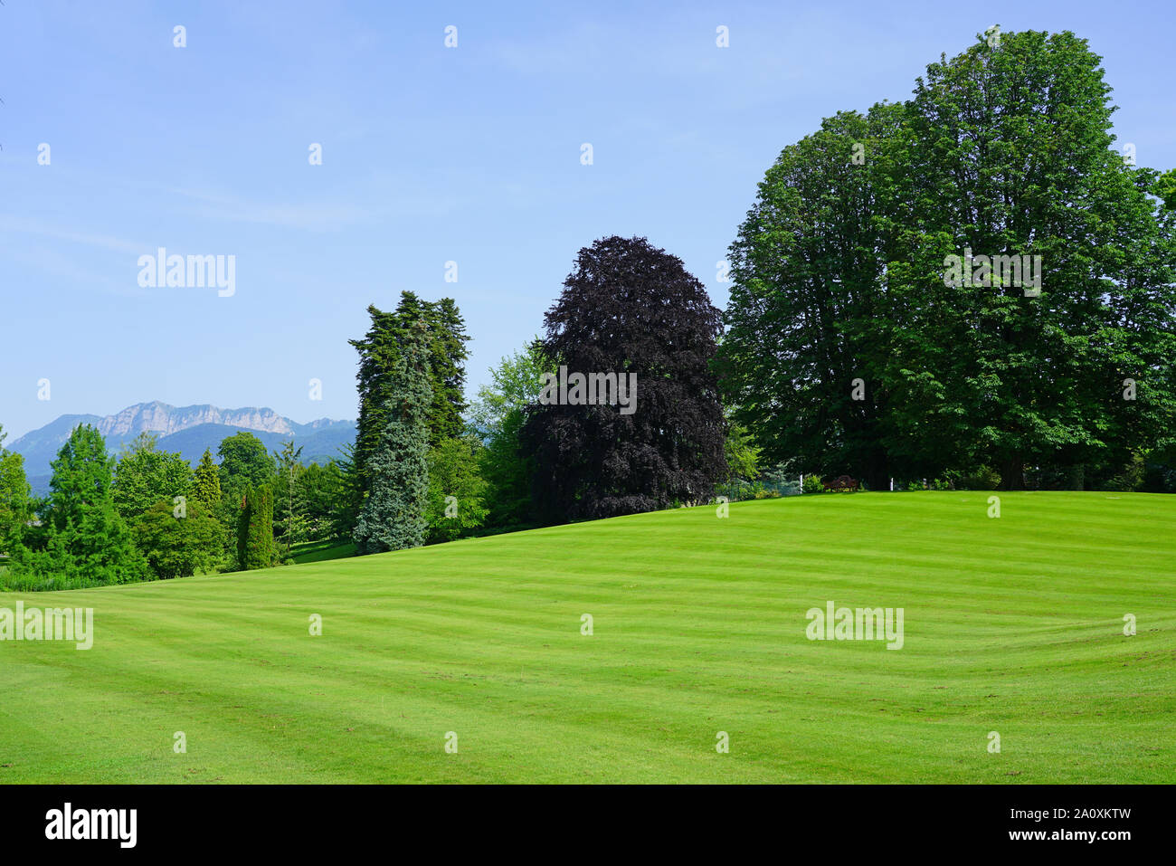 EVIAN-LES-BAINS, FRANCE -25 JUN 2019- View of the landmark Evian Resort ...