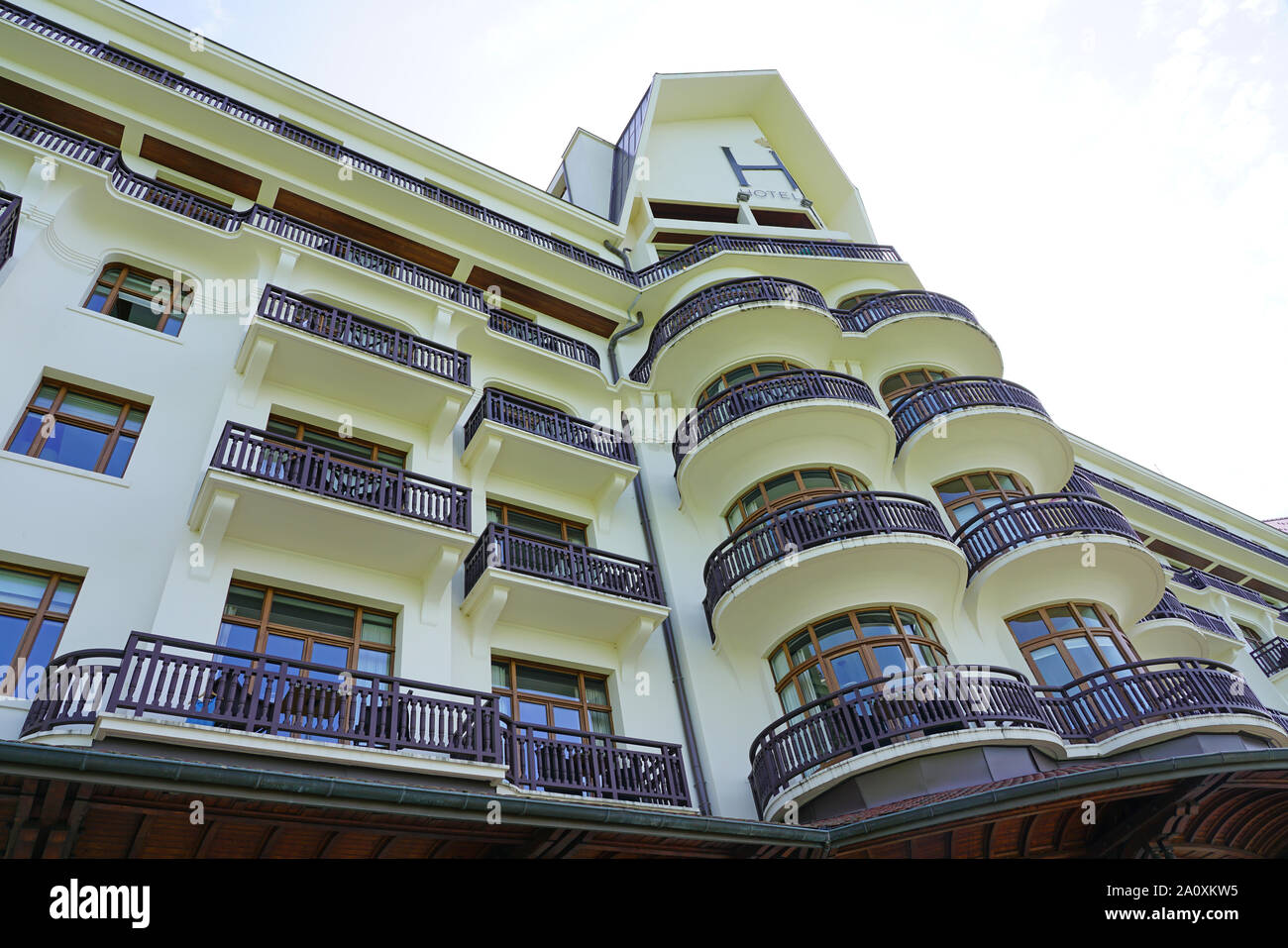 EVIAN-LES-BAINS, FRANCE -25 JUN 2019- View of the landmark Evian Resort ...
