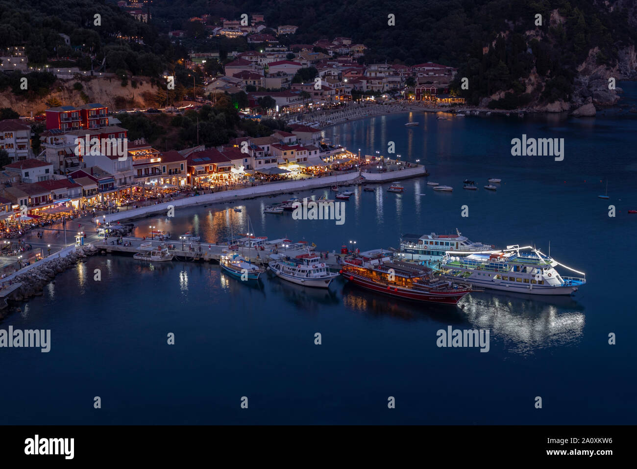 Parga town at night hi-res stock photography and images - Alamy