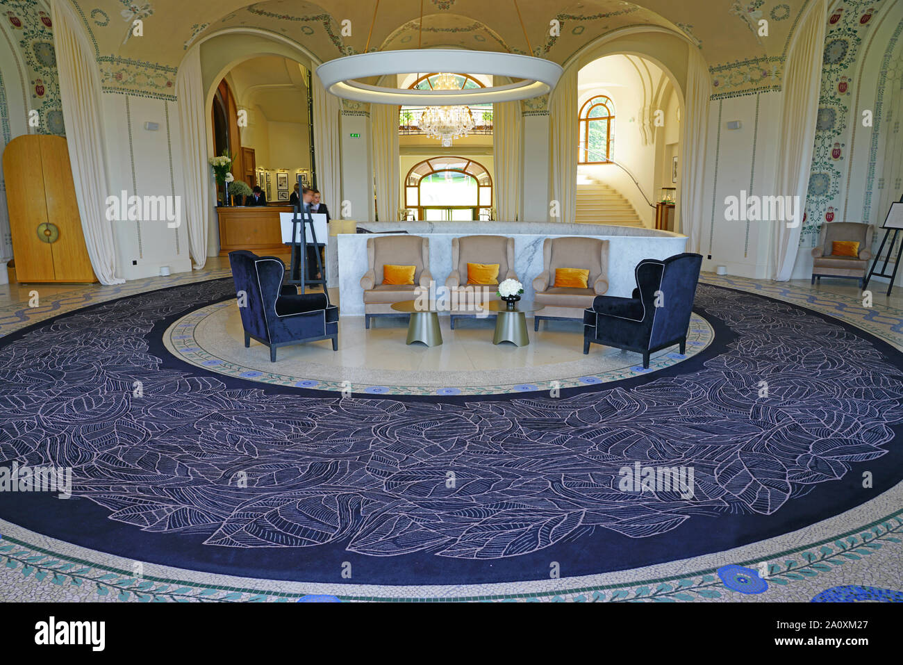 EVIAN-LES-BAINS, FRANCE -25 JUN 2019- View of the landmark Evian Resort ...