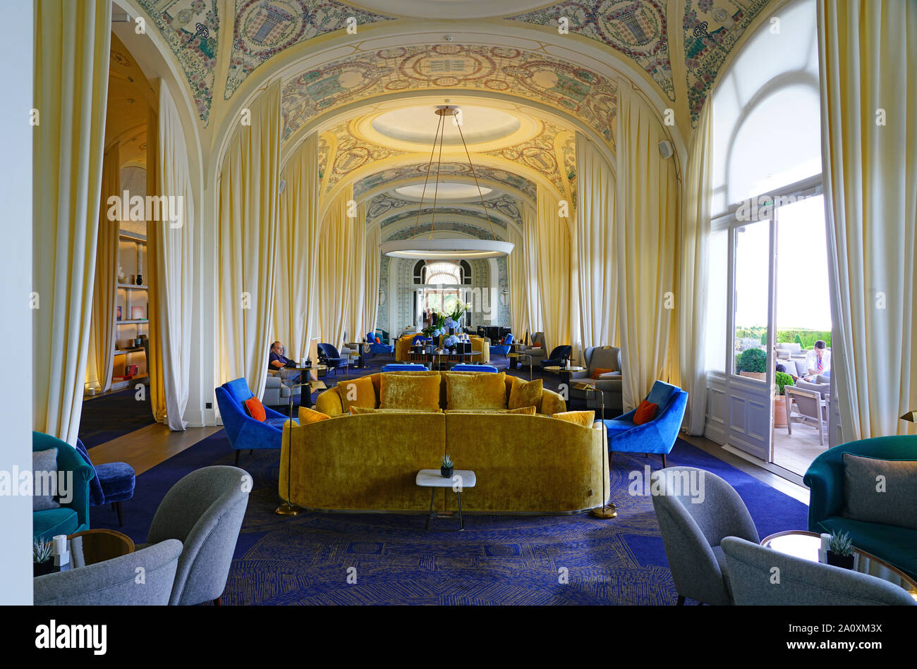 EVIAN-LES-BAINS, FRANCE -25 JUN 2019- View of the landmark Evian Resort ...