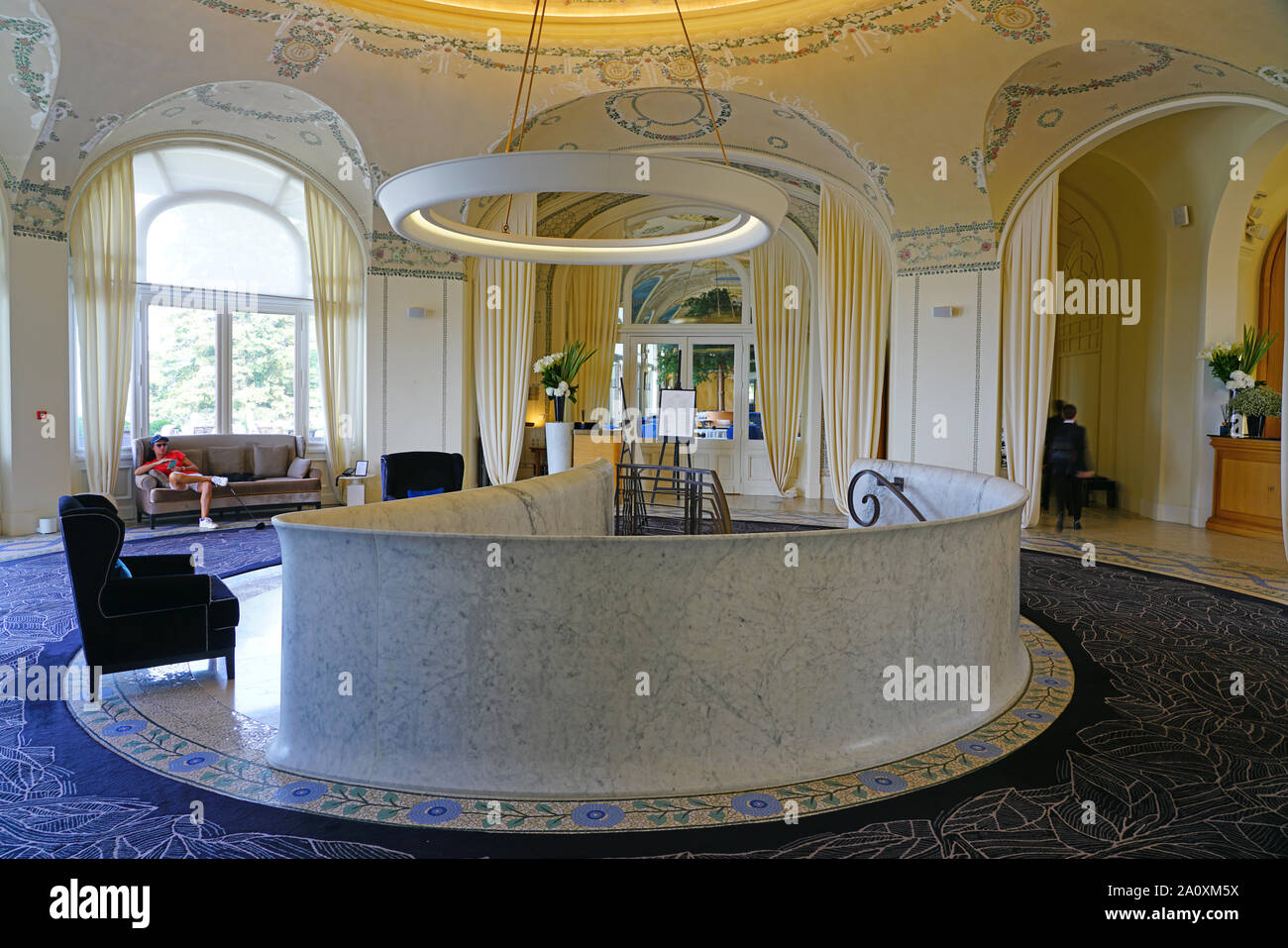 EVIAN-LES-BAINS, FRANCE -25 JUN 2019- View of the landmark Evian Resort ...