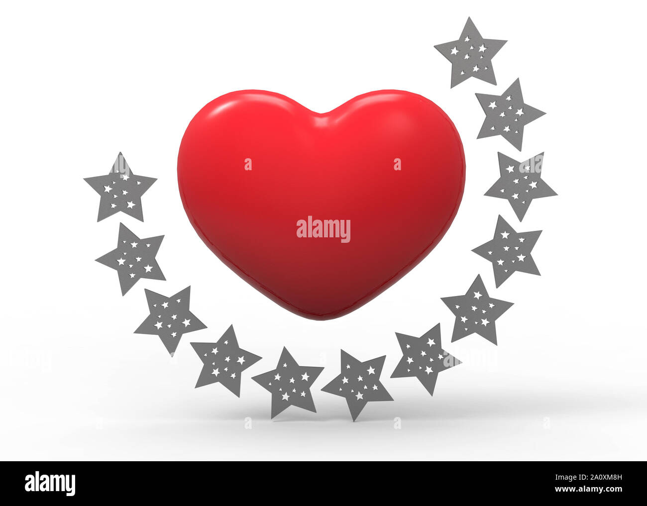 Heart and Stars Illustration Stock Photo - Alamy