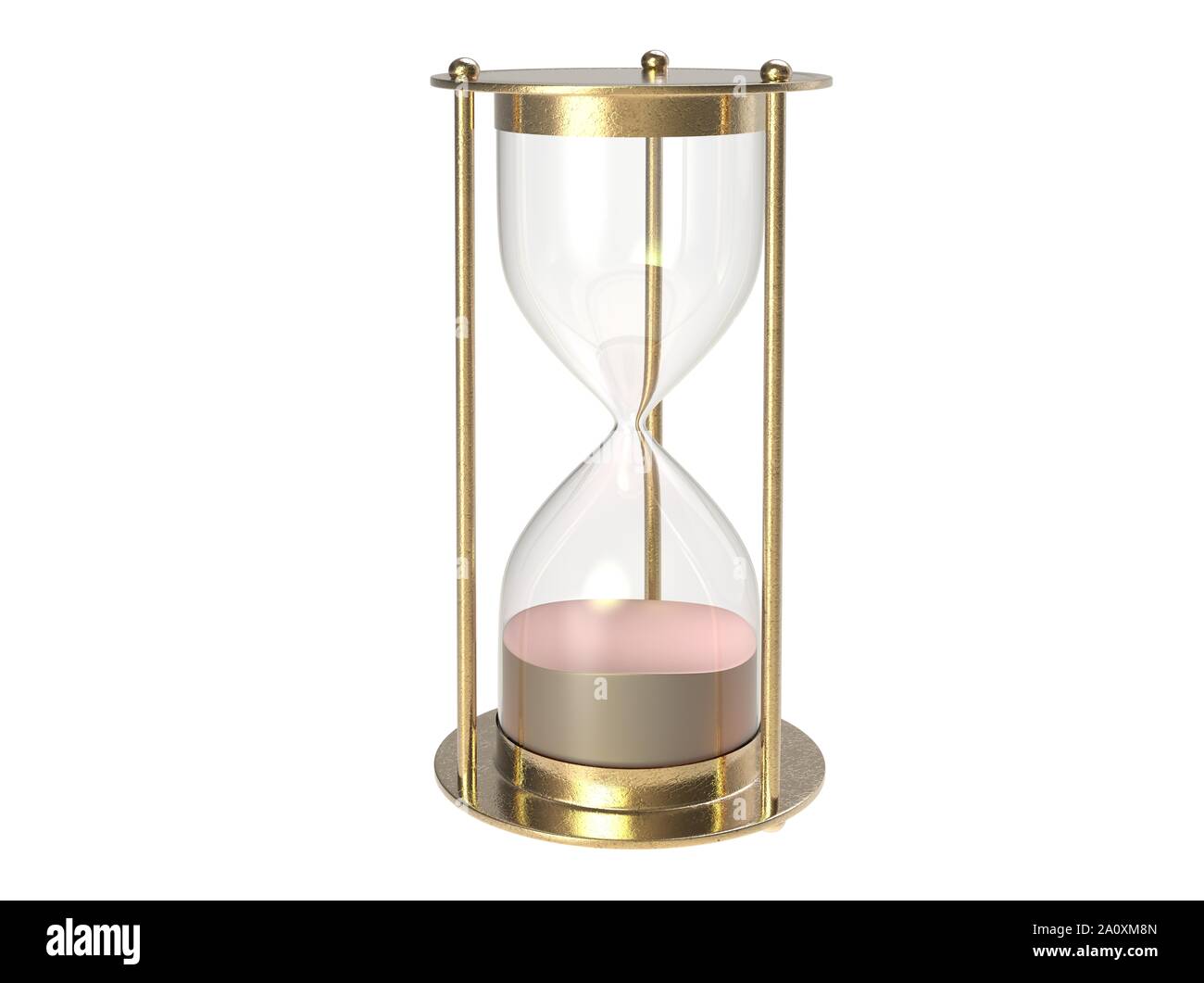 Hourglass Times Up White Background Stock Photo - Alamy